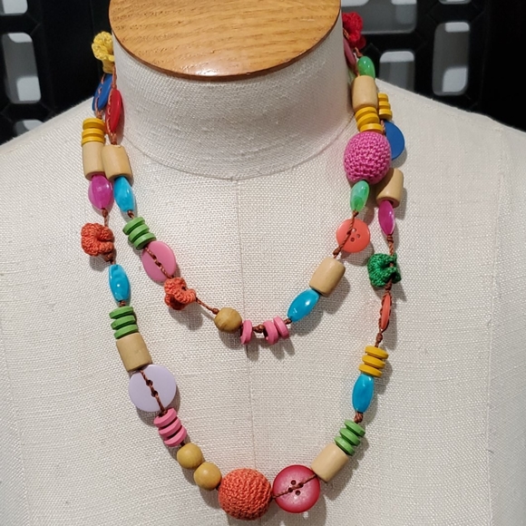 Hand Crafted | Jewelry | Colorful Handmade Bohemian Buttons Necklace ...